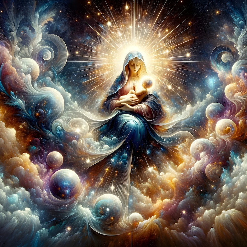Mother Mary and Infant Jesus Painting | Christian Artwork | Catholic ...