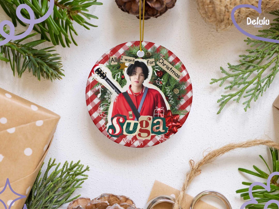 BTS Suga Christmas Ornament: Kpop Holiday Decor for ARMY - Etsy