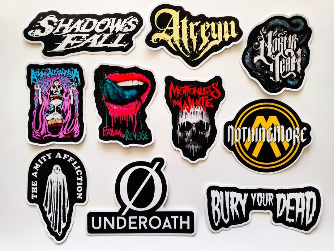 Metalcore / Deathcore / Death Metal Sticker Pack (10 Stickers) SET 2 - Etsy