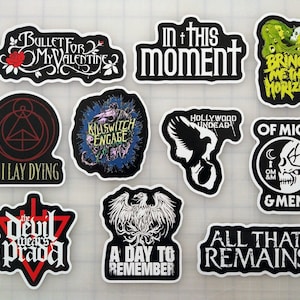 Metalcore / Deathcore / Death Metal Sticker Pack 10 Stickers SET 1 - Etsy