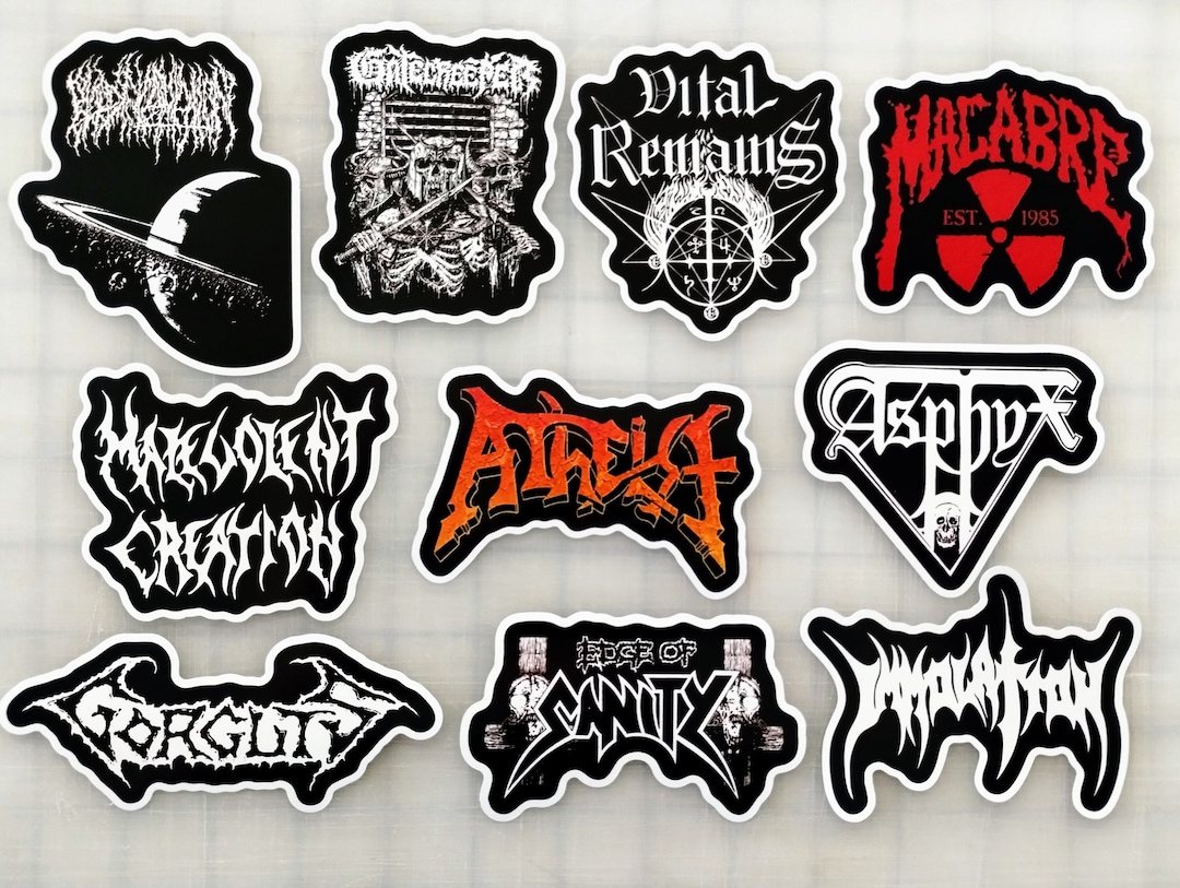 Death Metal Sticker Pack 10 Stickers Set 8 - Etsy