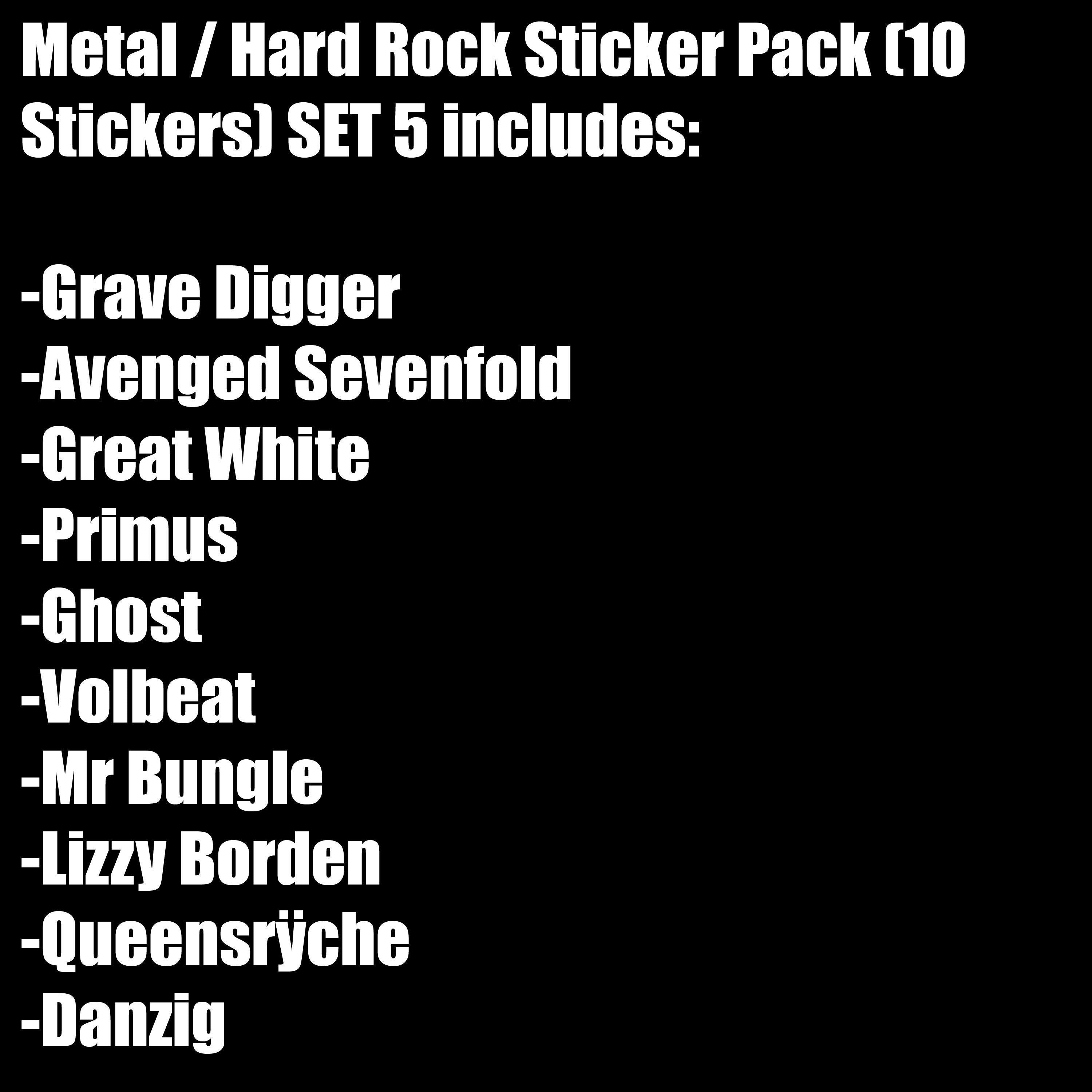 Metal / Hard Rock Sticker Pack 10 Stickers SET 5 - Etsy