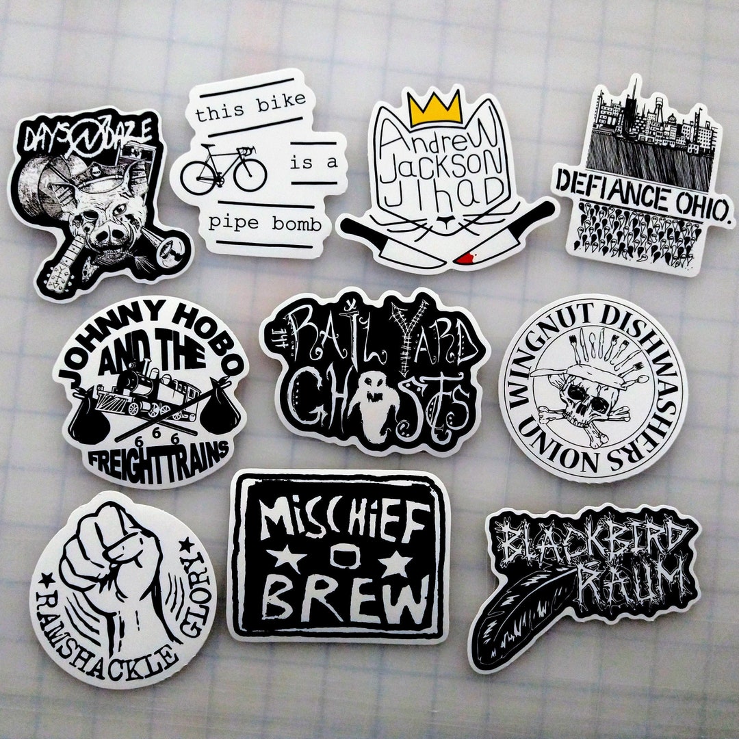 Folk Punk Sticker Pack 10 Stickers Set 1 - Etsy