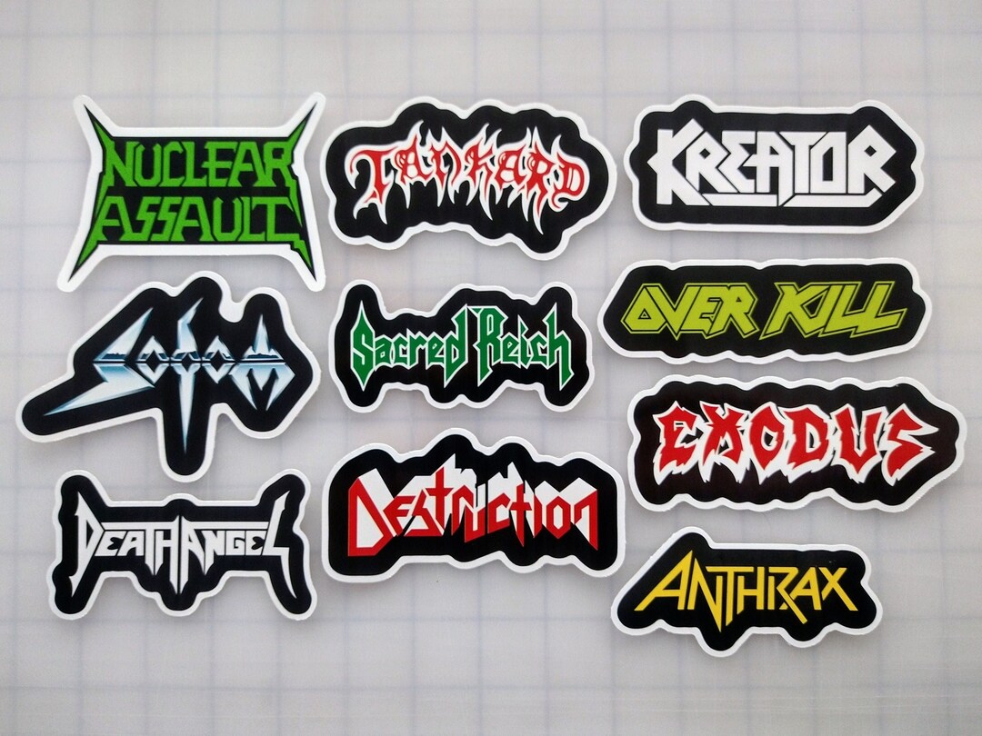 Thrash Metal Sticker Pack 10 Stickers Set 1 - Etsy