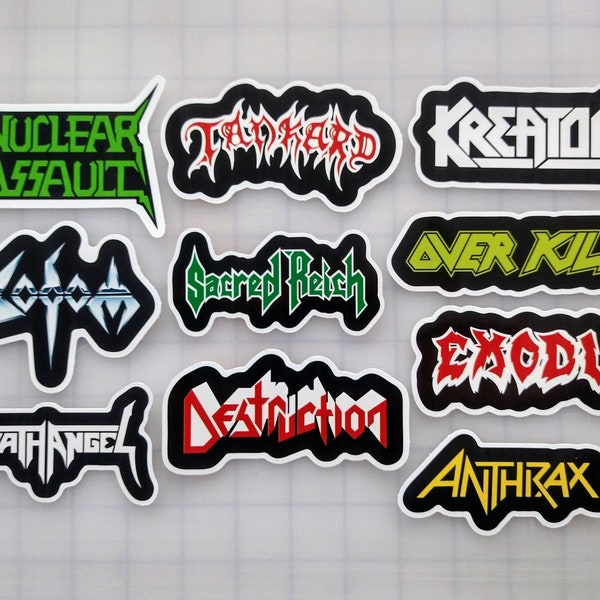 Metal Band Stickers - Etsy