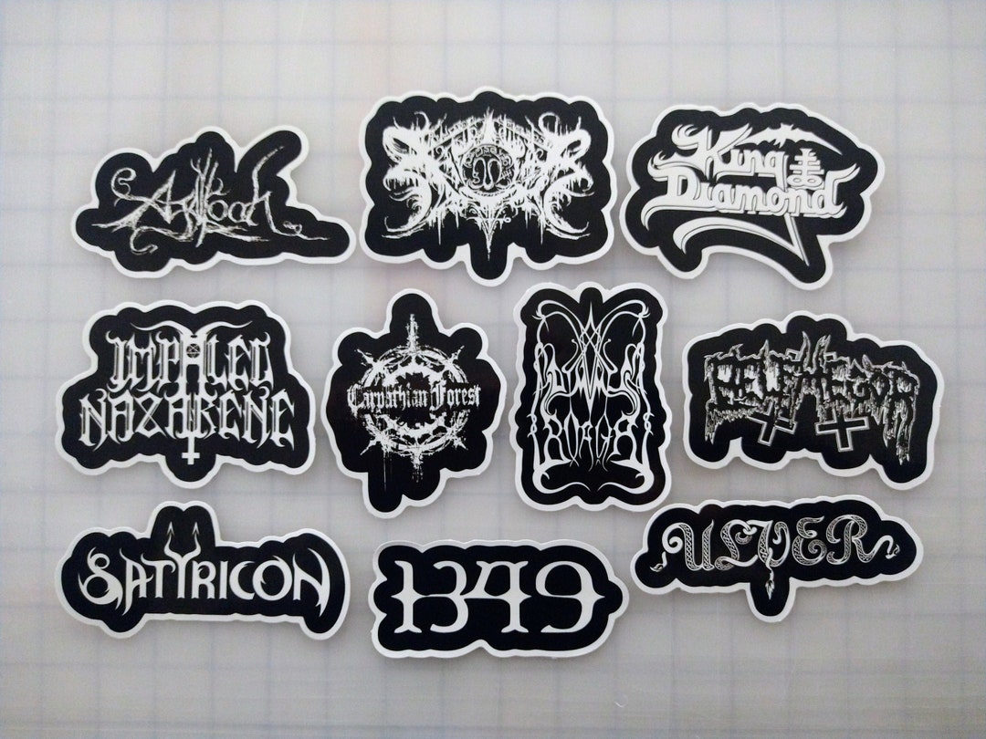 Black Metal Sticker Pack 10 Stickers Set 2 - Etsy