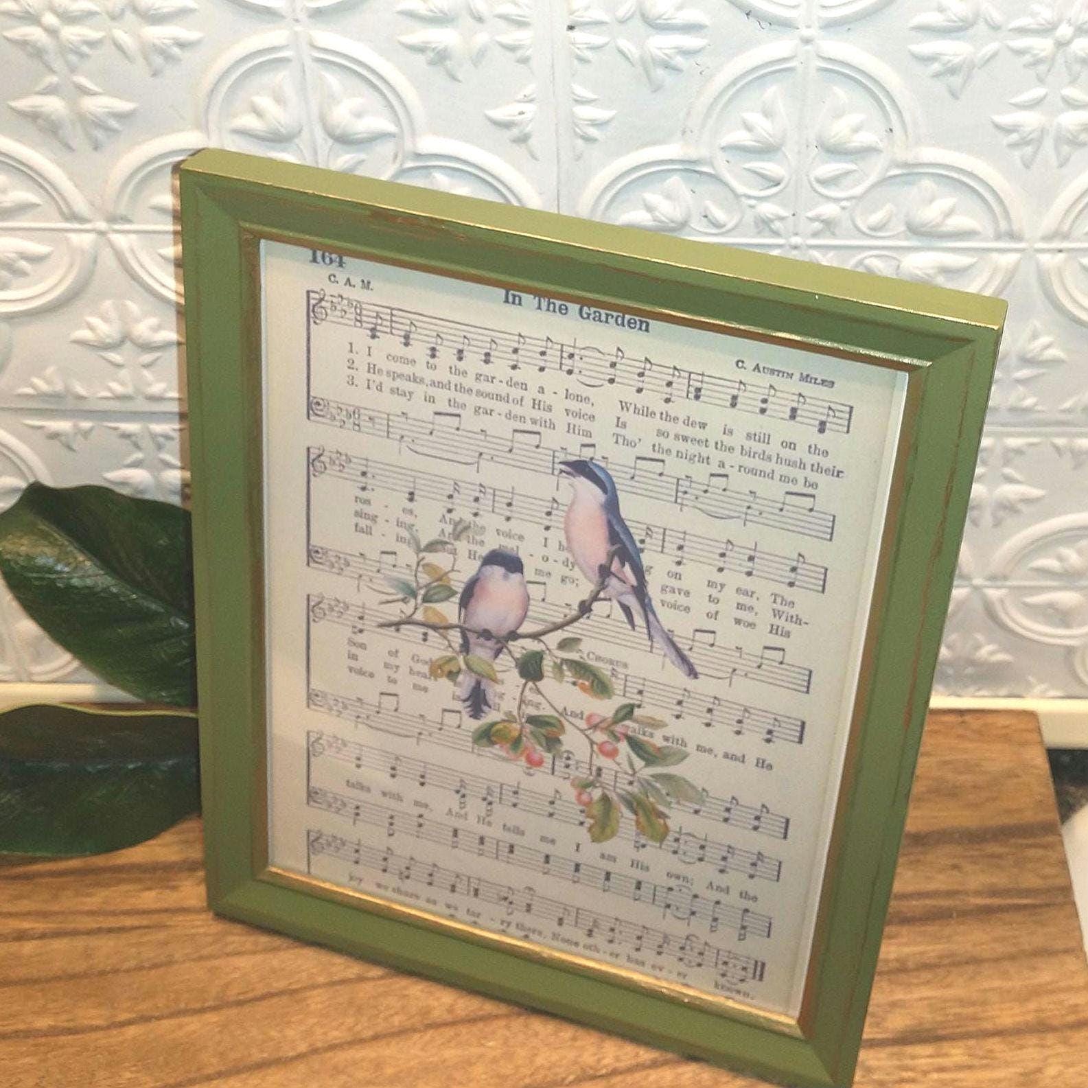 Hymn Art With Bluebirds in Cherry Tree: in the Garden, Cottagecore ...
