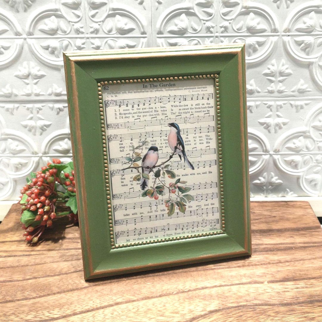 Hymn Art With Bluebirds in Cherry Tree: in the Garden, Cottagecore ...
