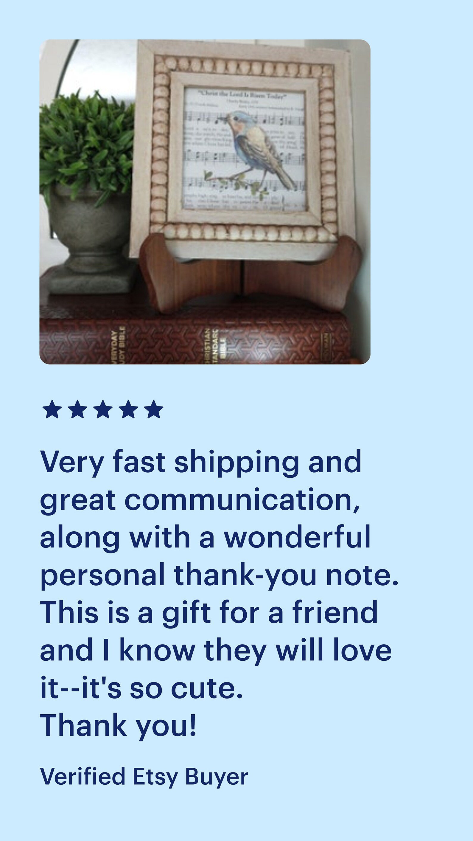 Unique Christian Art Framed Hymn Print With Bird Nest Handmade Home ...