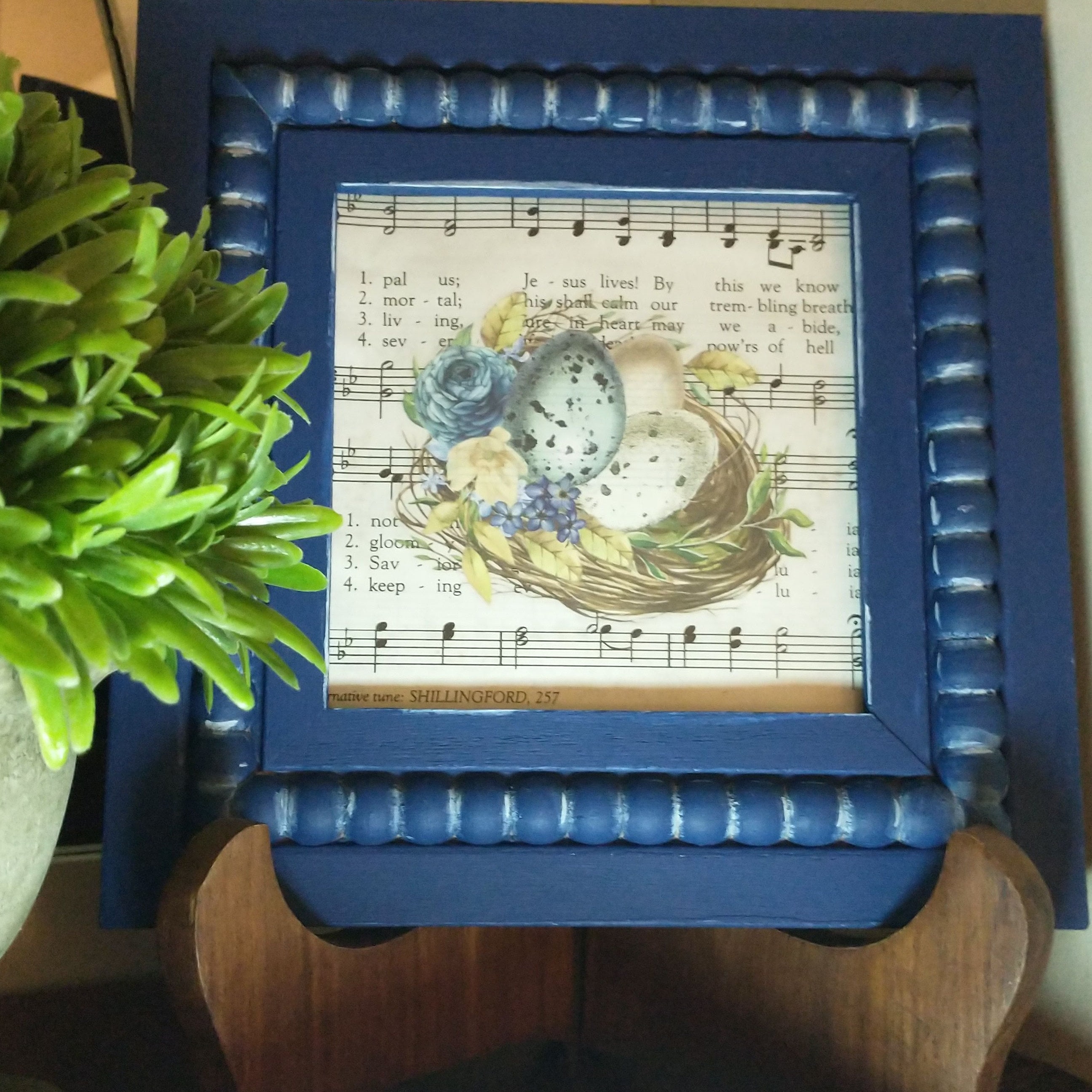 Unique Christian Art Framed Hymn Print With Bird Nest Handmade Home ...