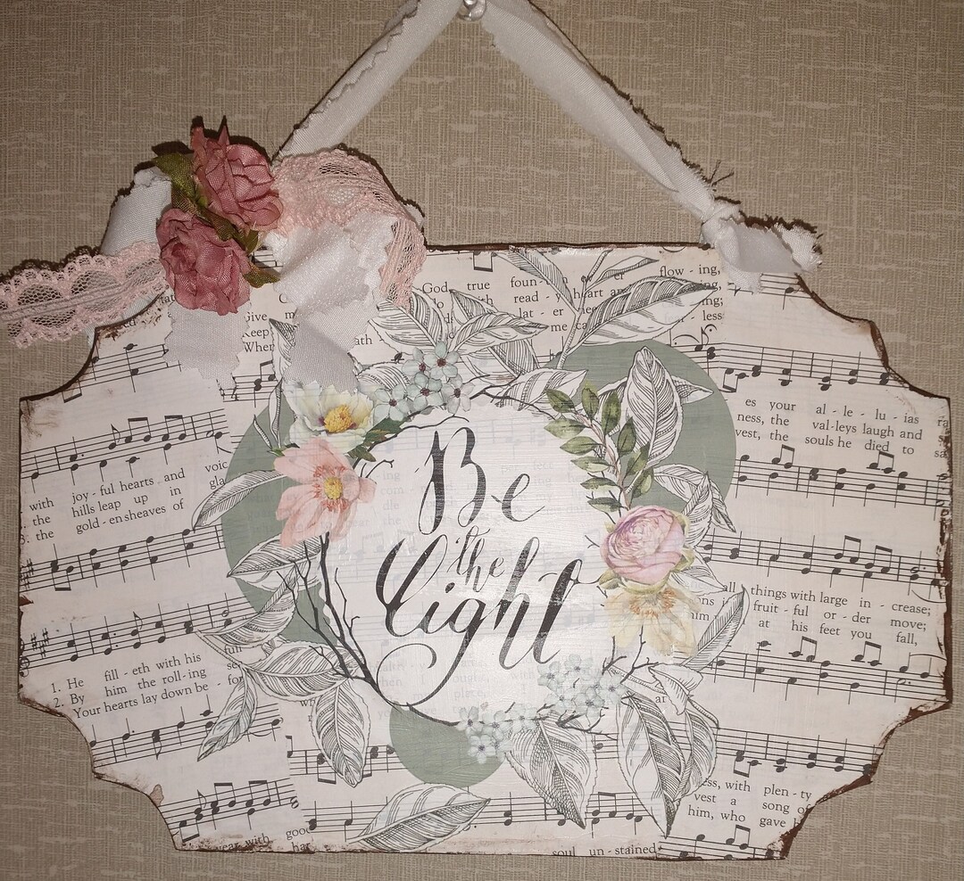 SALE Faith Decor Gift: Handcrafted Christian Artwork, Hymn & Floral ...