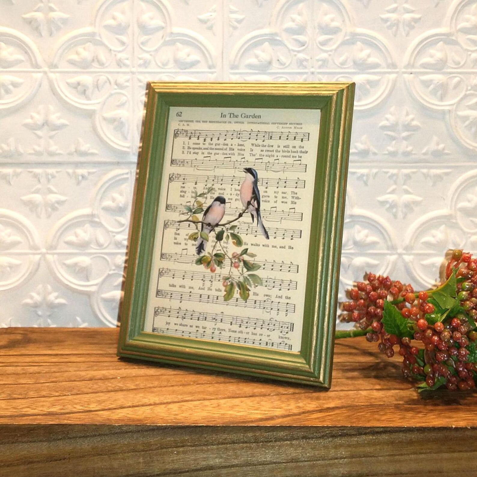 Hymn Art With Bluebirds in Cherry Tree: in the Garden, Cottagecore ...