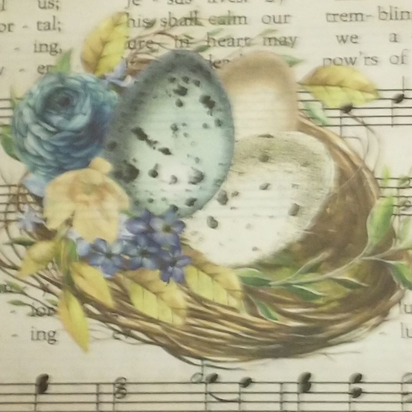 Unique Christian Art Framed Hymn Print With Bird Nest Handmade Home ...