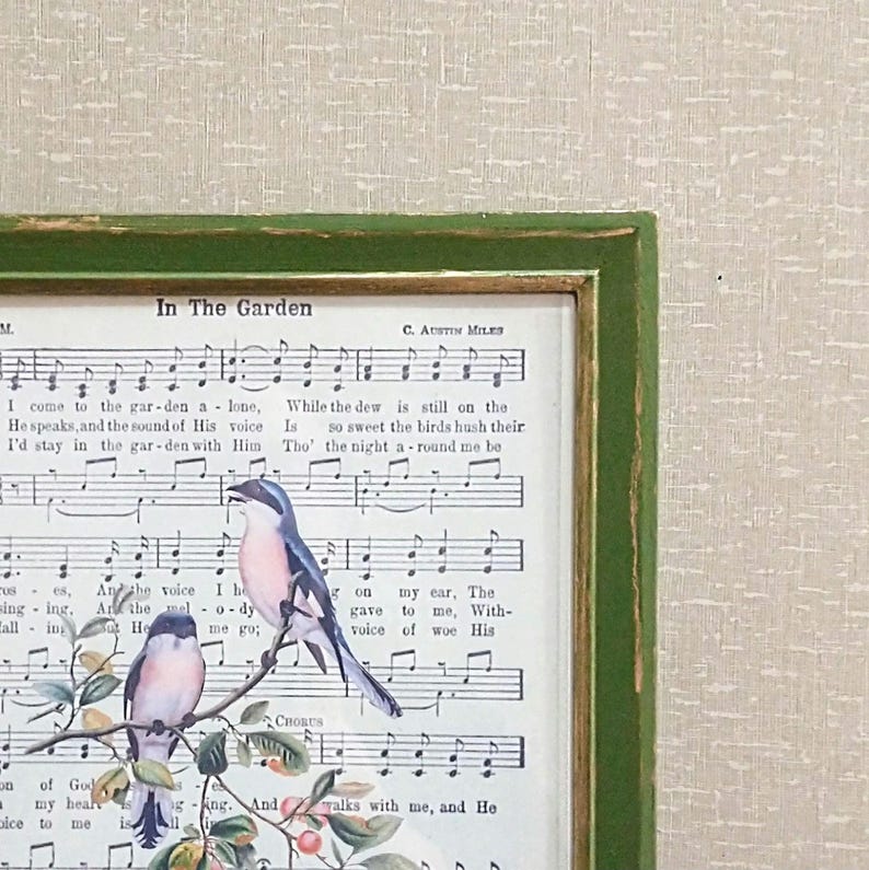 Hymn Art With Bluebirds in Cherry Tree: in the Garden, Cottagecore ...