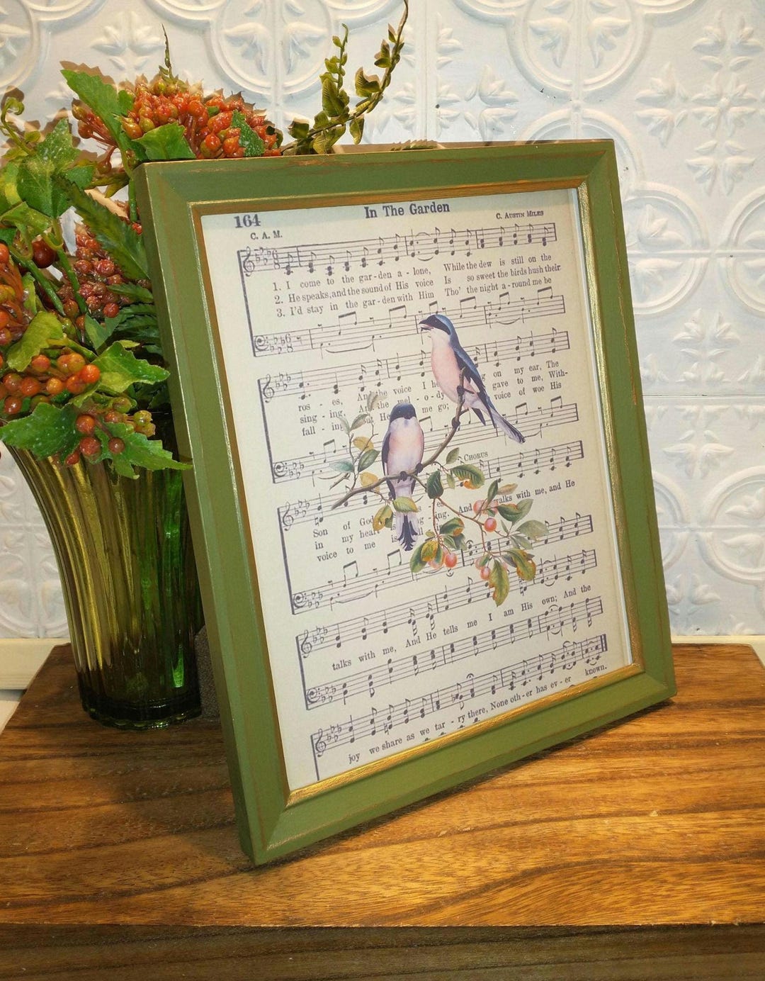 Hymn Art With Bluebirds in Cherry Tree: in the Garden, Cottagecore ...