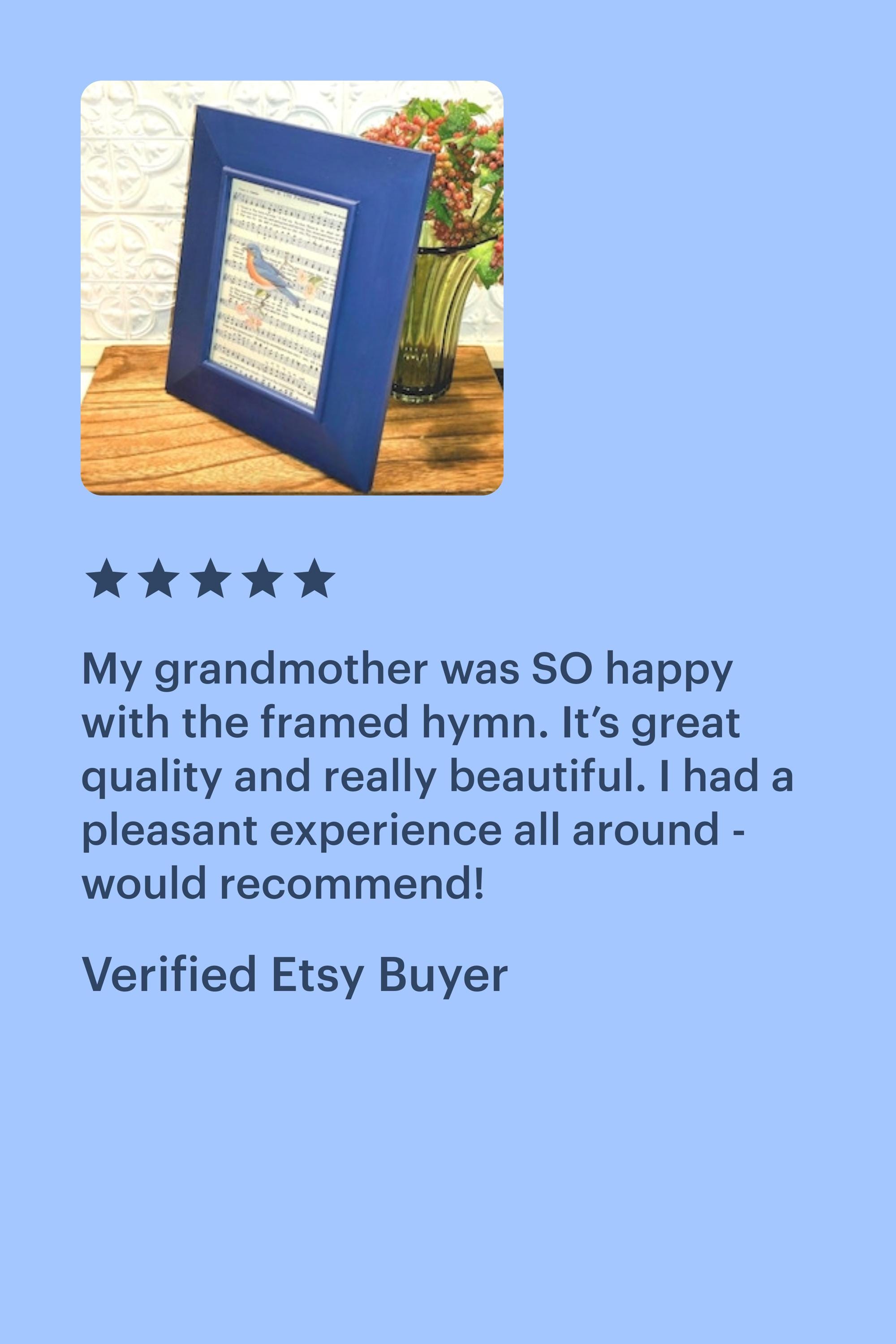 Blue Bird Hymn Art With Pink Flowers, Blessed Assurance Decor Items ...