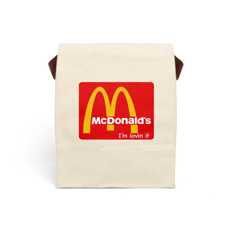 Fast Food Mcdonalds Canvas Lunch Bag With Strap, Quirky Design ...