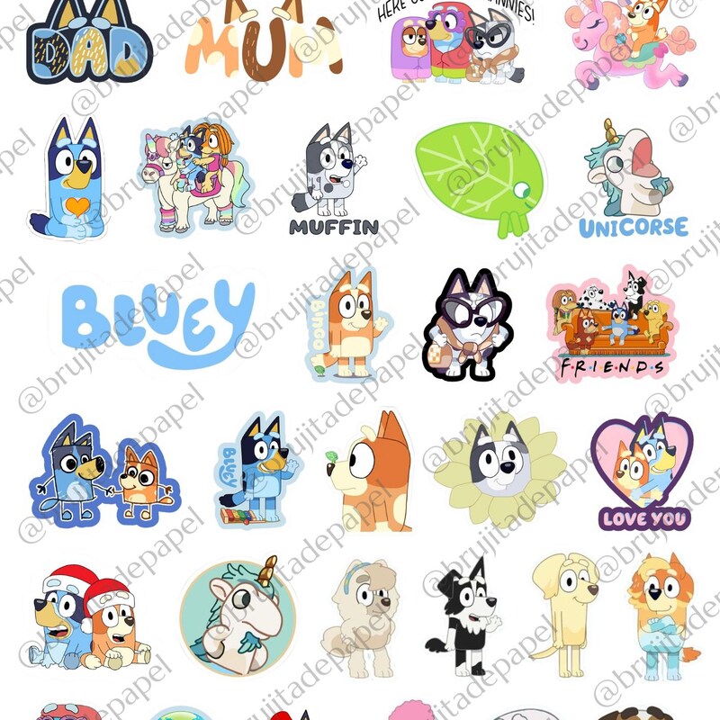 Bluey Stickers - Etsy