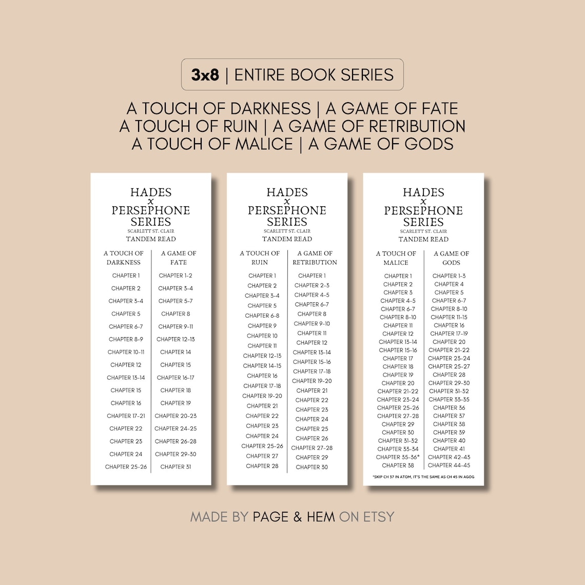Hades X Persephone Bookmark Printable, Tandem Read Bookmark, Hades X ...