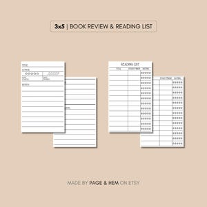 Printable Annotation Bookmark Bundle, Book Review, Reading List, 3 ...