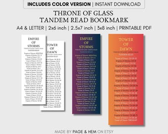 Throne of Glass Tandem Read Bookmark Printable, EOS Empire of Storms ...