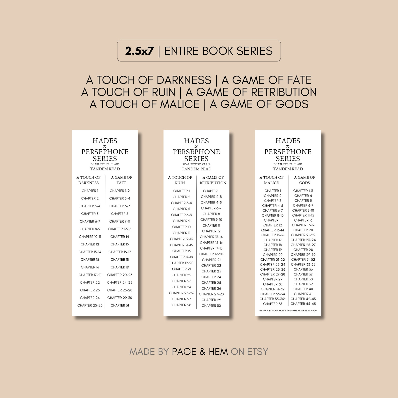 Hades X Persephone Bookmark Printable, Tandem Read Bookmark, Hades X ...