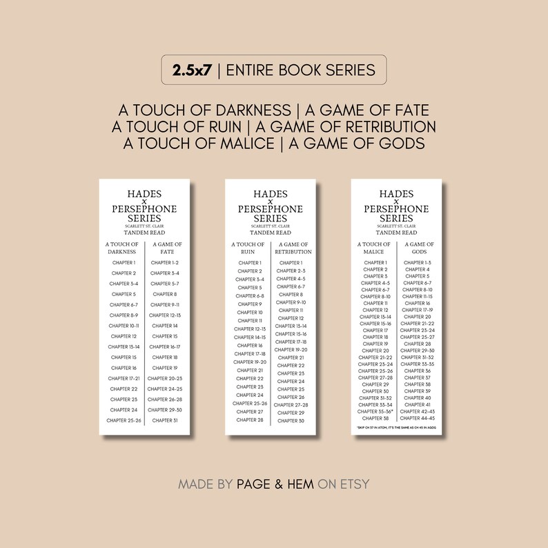 Hades X Persephone Bookmark Printable, Tandem Read Bookmark, Hades X ...