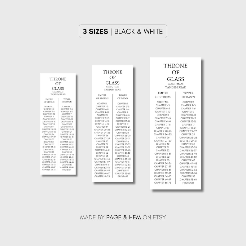 Throne of Glass Tandem Read Bookmark Printable, EOS Empire of Storms ...