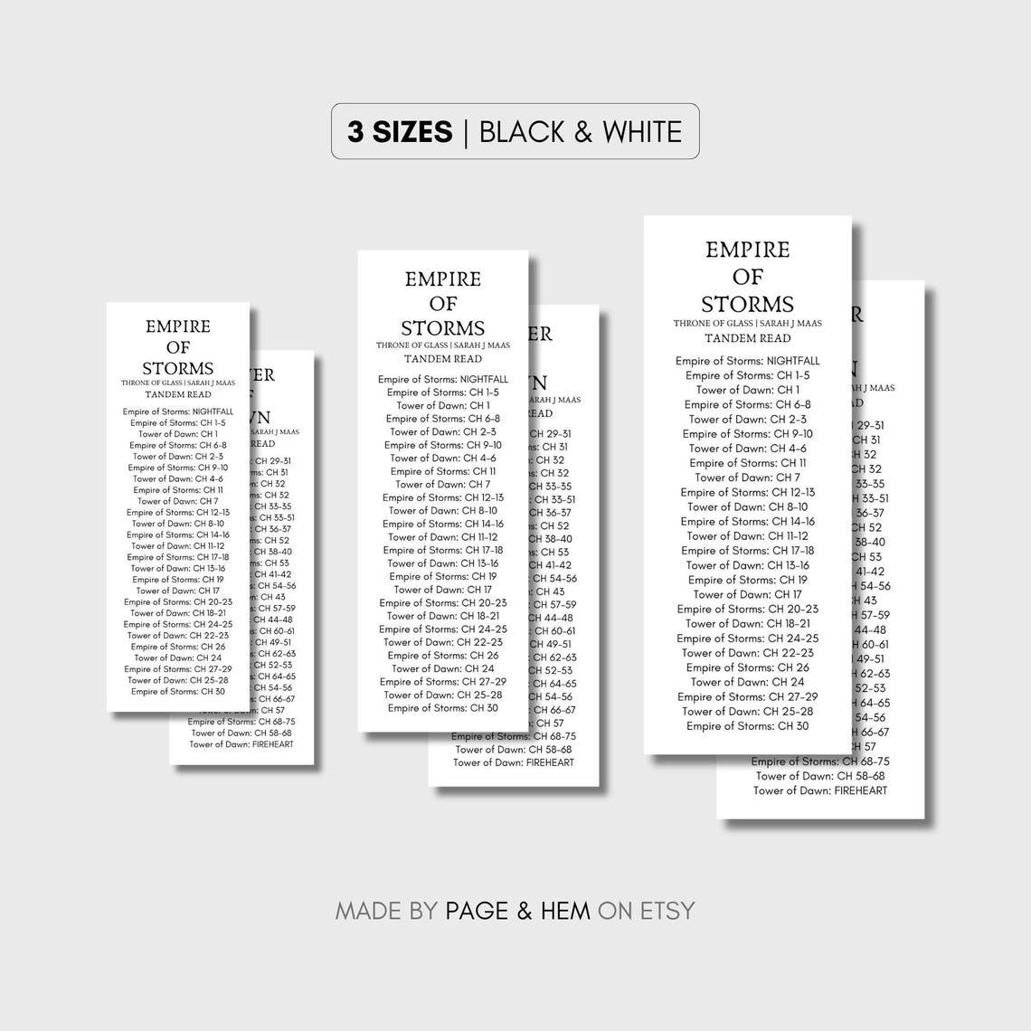 Throne of Glass Tandem Read Bookmark Printable, EOS Empire of Storms ...