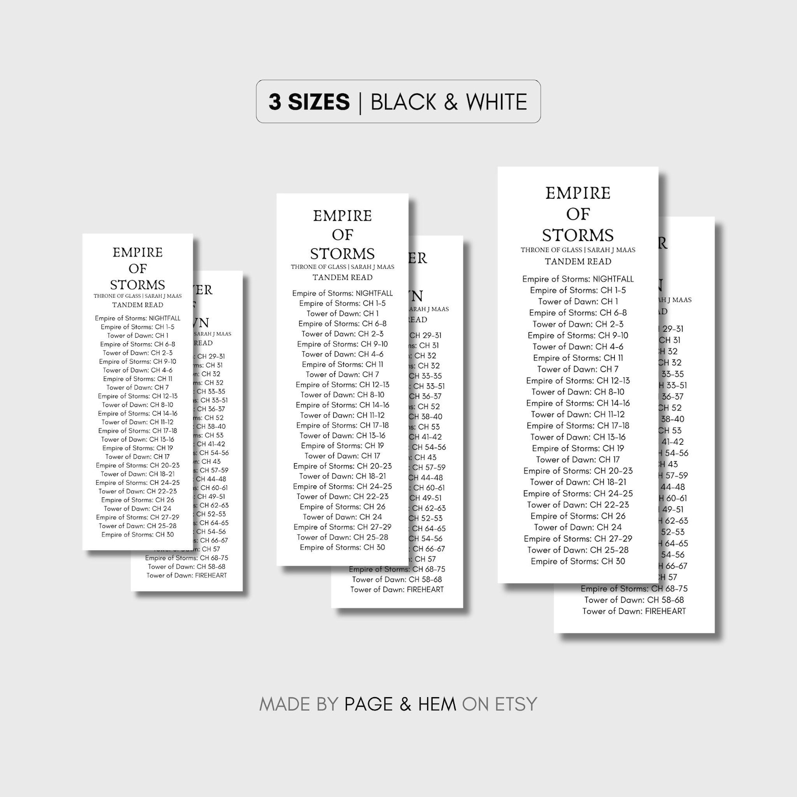 Throne of Glass Tandem Read Bookmark Printable, EOS Empire of Storms ...
