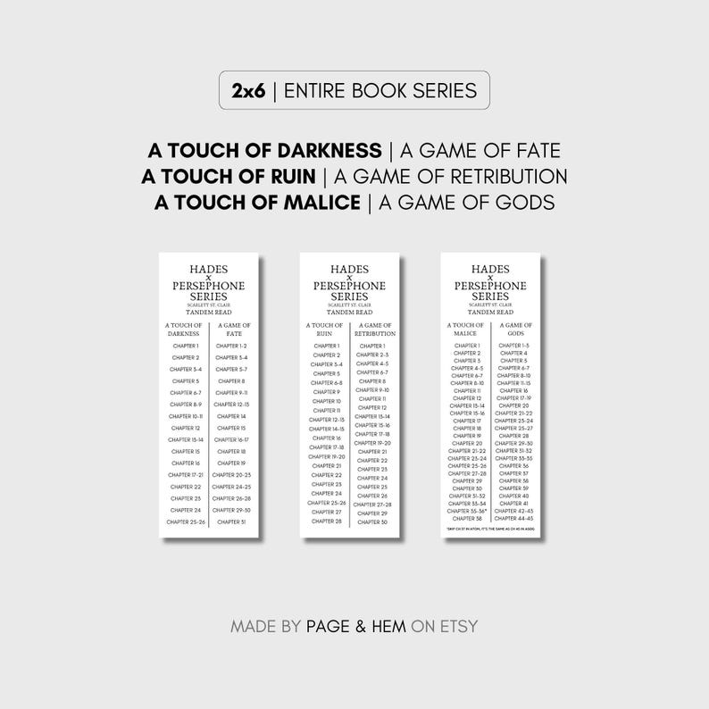 Hades X Persephone Bookmark Printable, Tandem Read Bookmark, Hades X ...