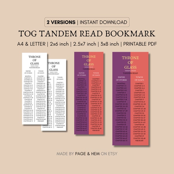 Tandem Read Sarah J Maas - Etsy