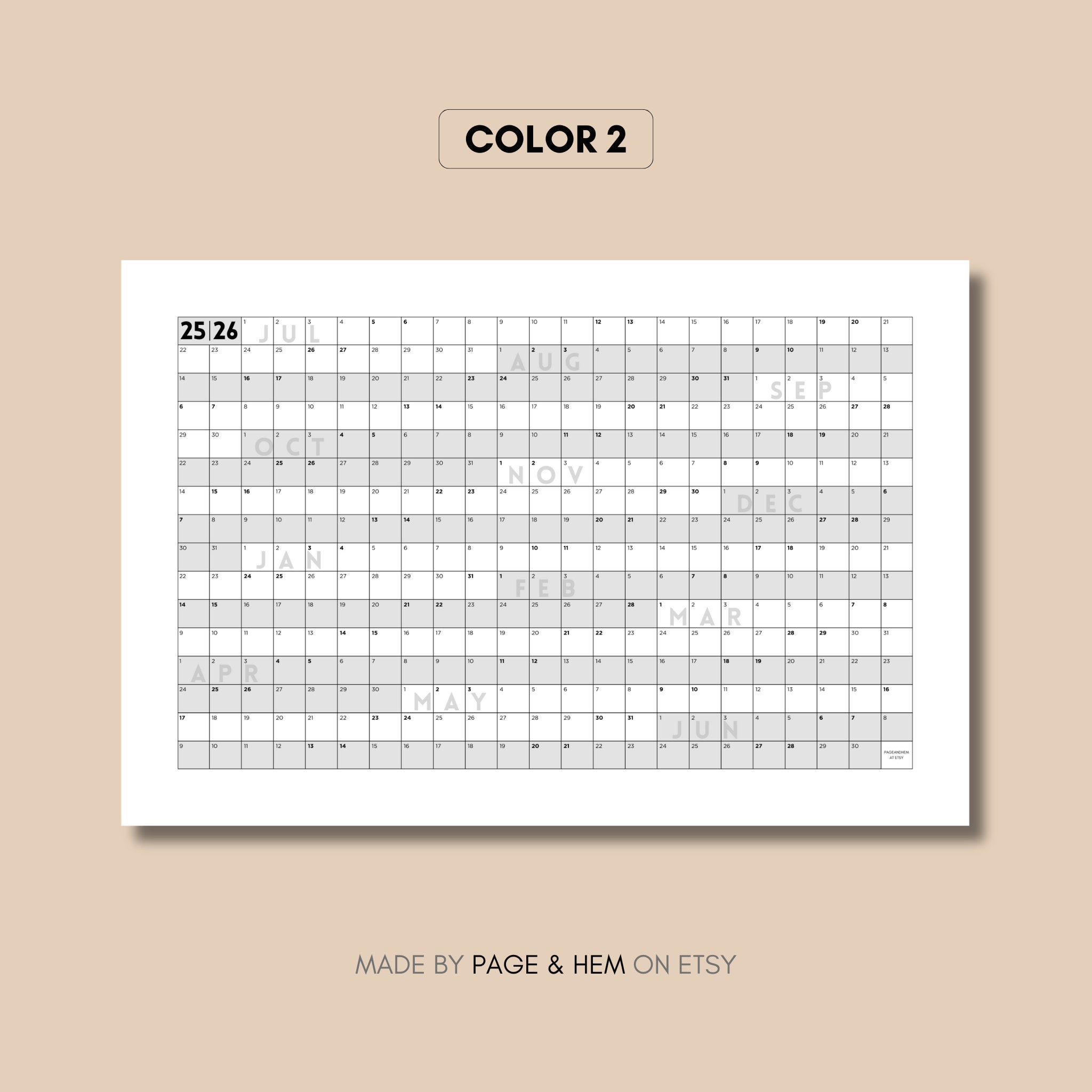 2024-2025 2025-2026 Academic Year Calendar Printable, Yearly Calendar ...