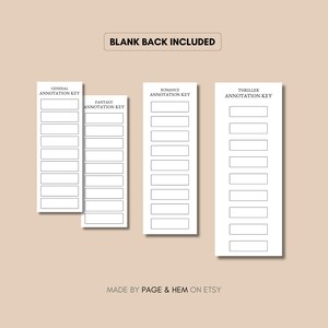 Printable Annotation Bookmark Bundle, Book Review & Reading List ...