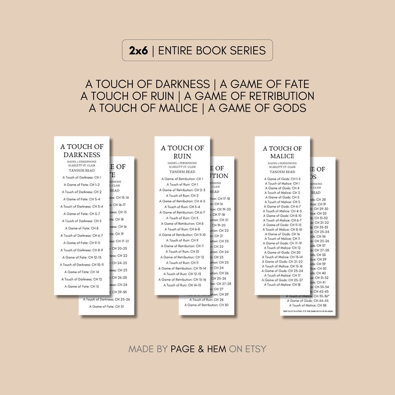 Hades X Persephone Bookmark Printable, Tandem Read Bookmark, Hades X ...