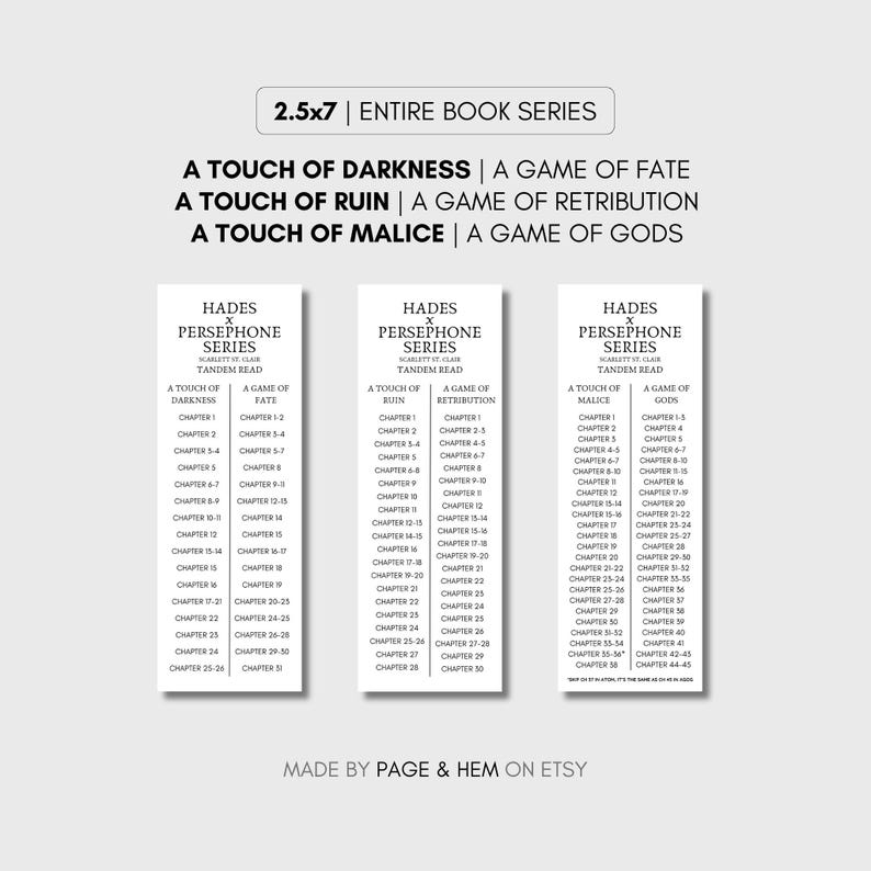 Hades X Persephone Bookmark Printable, Tandem Read Bookmark, Hades X ...