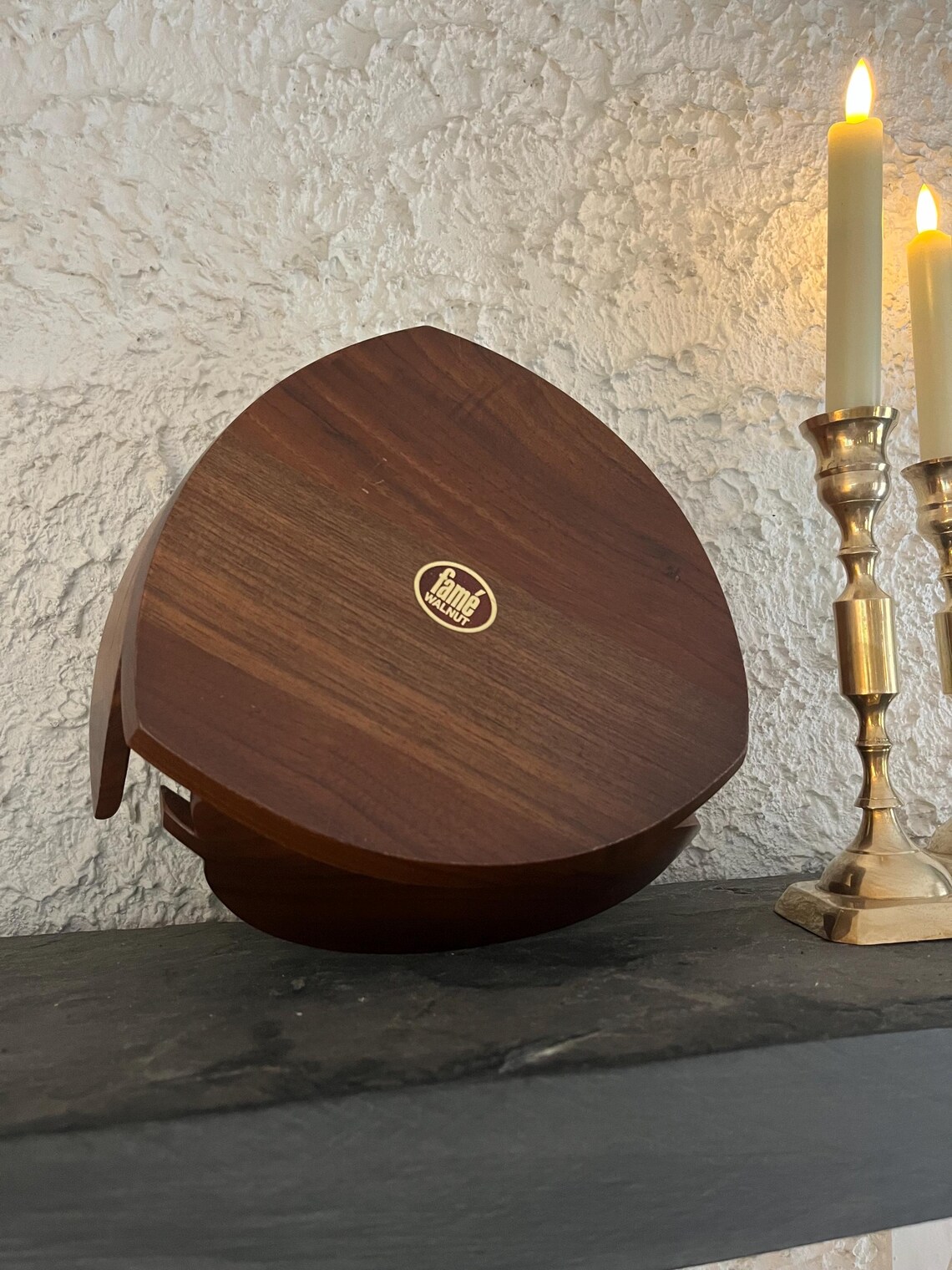 Vintage Fame Solid Walnut Wood Tray/bowl // Carved Leaf Edges - Etsy