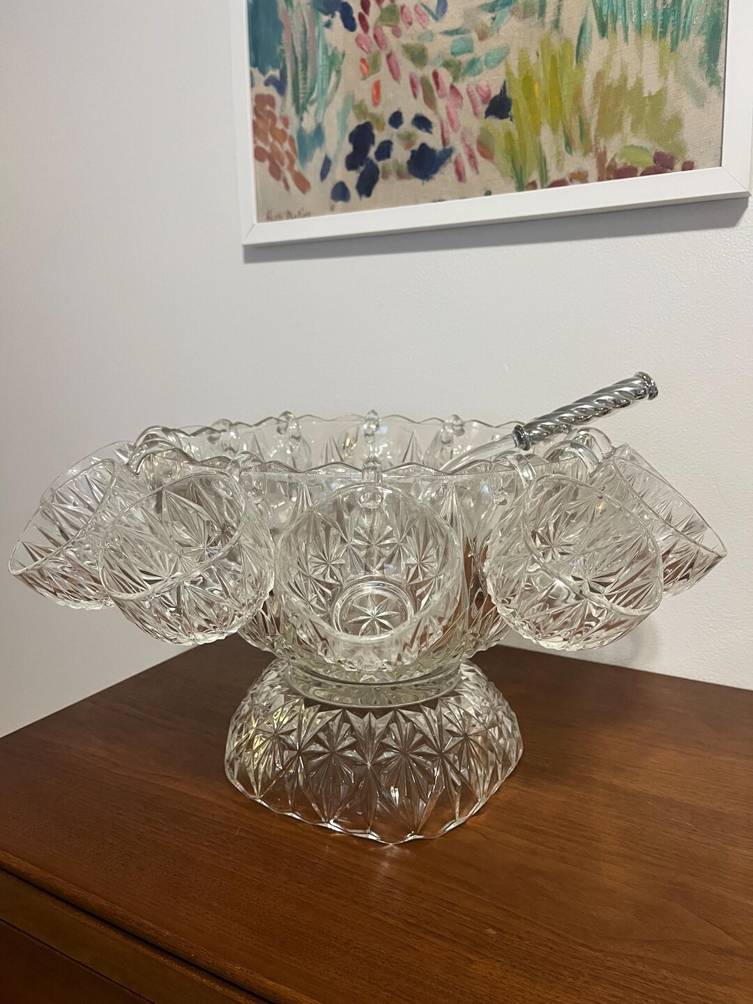 Vintage Hazelware Williamsburg Punch Bowl Set // 15 Piece Polished ...