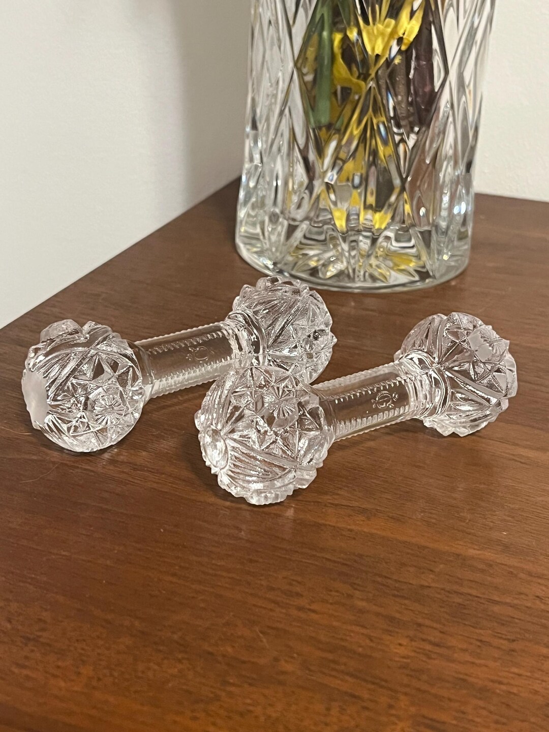 Vintage Imperial Glass Knife Rest Set of 2 // Pressed Cut Glass ...