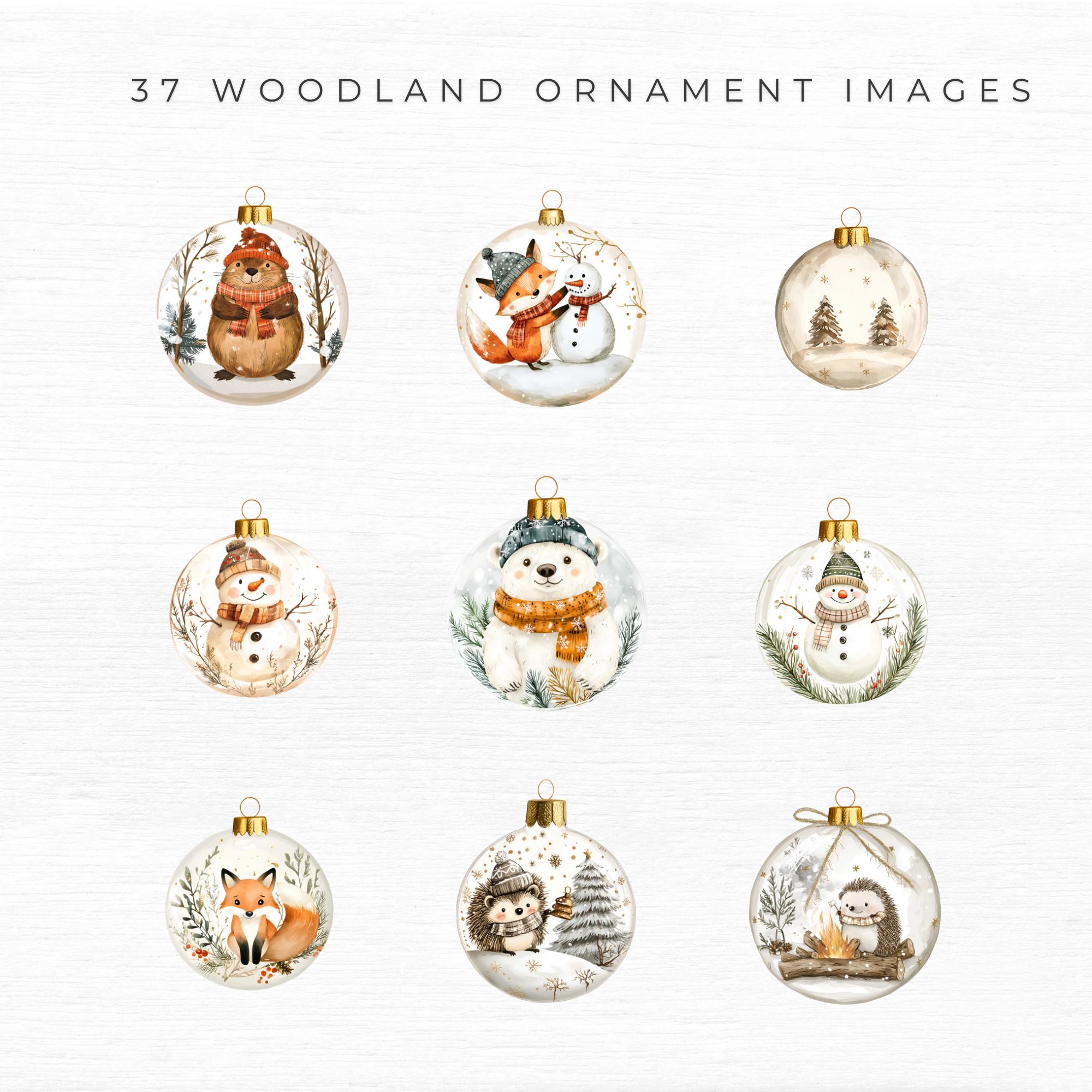 Christmas Woodland Animals Clipart, Winter Animal Clipart, Cute Forest ...