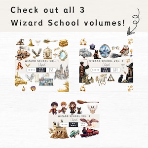 78 Wizard School Watercolor Clip Art, Magic Wizard Clipart Pack Pngs ...