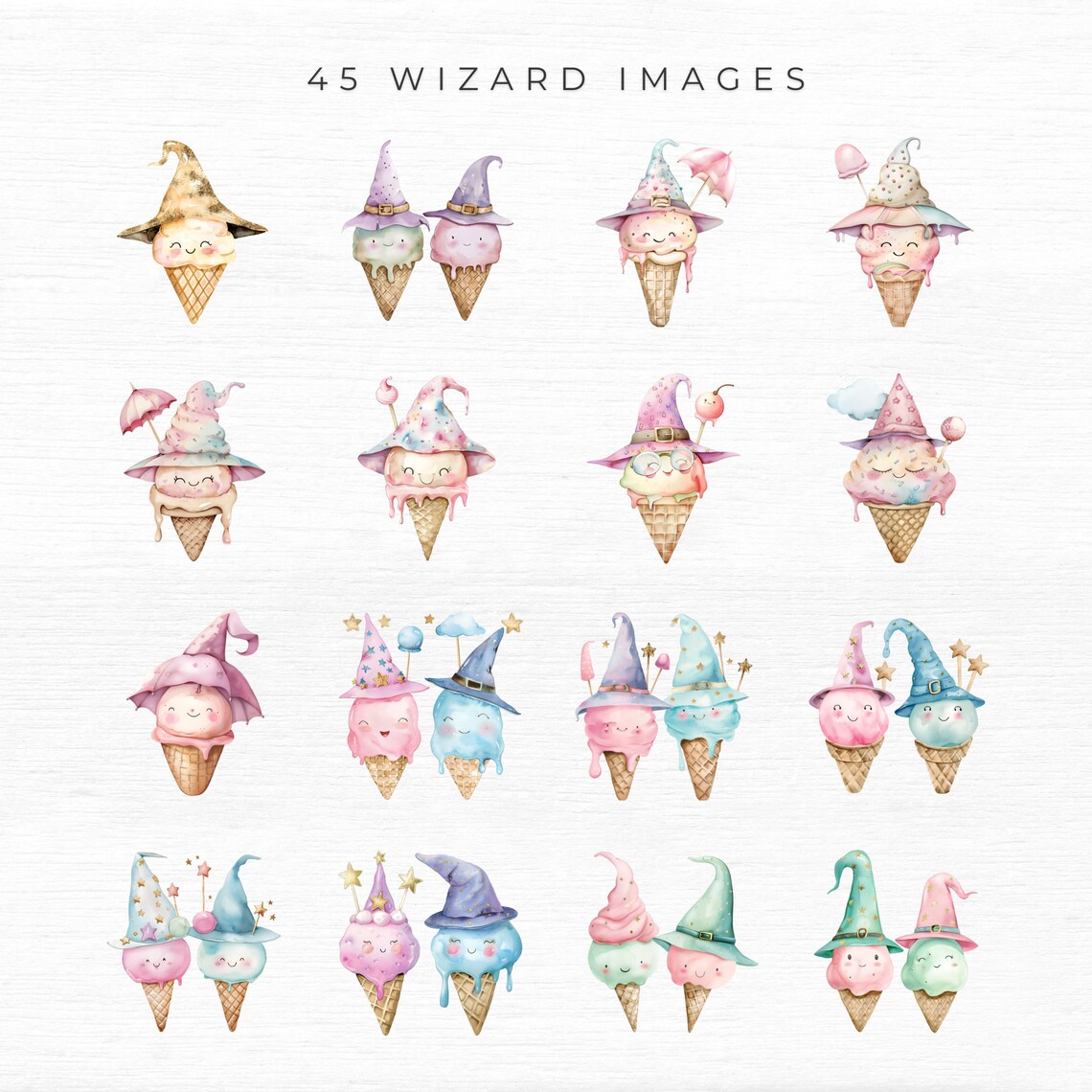 Ice Cream Clipart, Witch and Wizard PNG, Summer Sweet Treats, Wizard ...