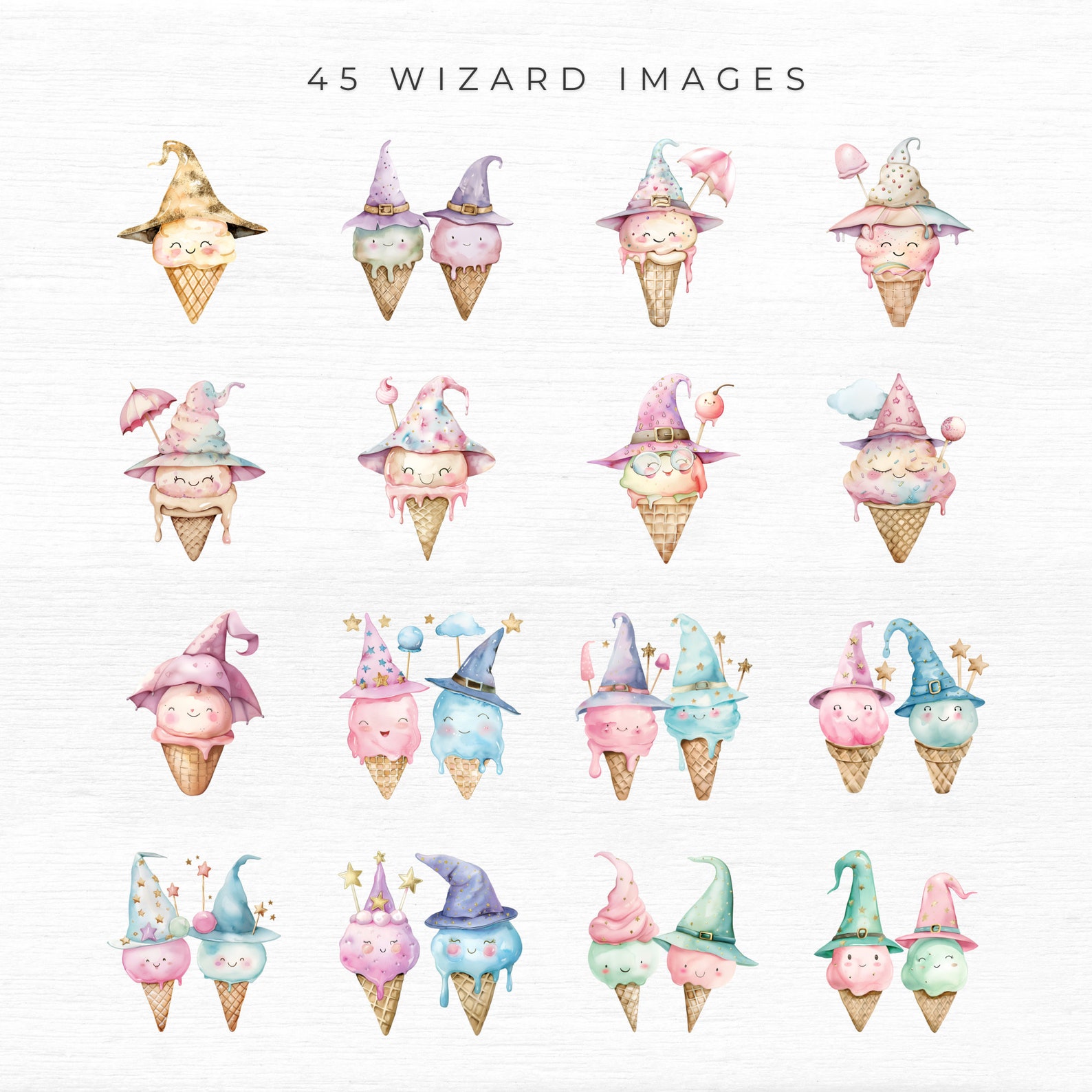 Ice Cream Clipart, Witch and Wizard PNG, Summer Sweet Treats, Wizard ...