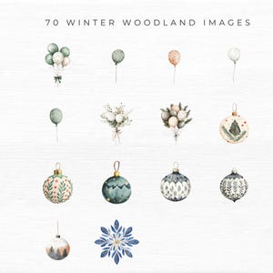 Winter Woodland Animals Clipart, Cute Forest Creatures, Christmas ...