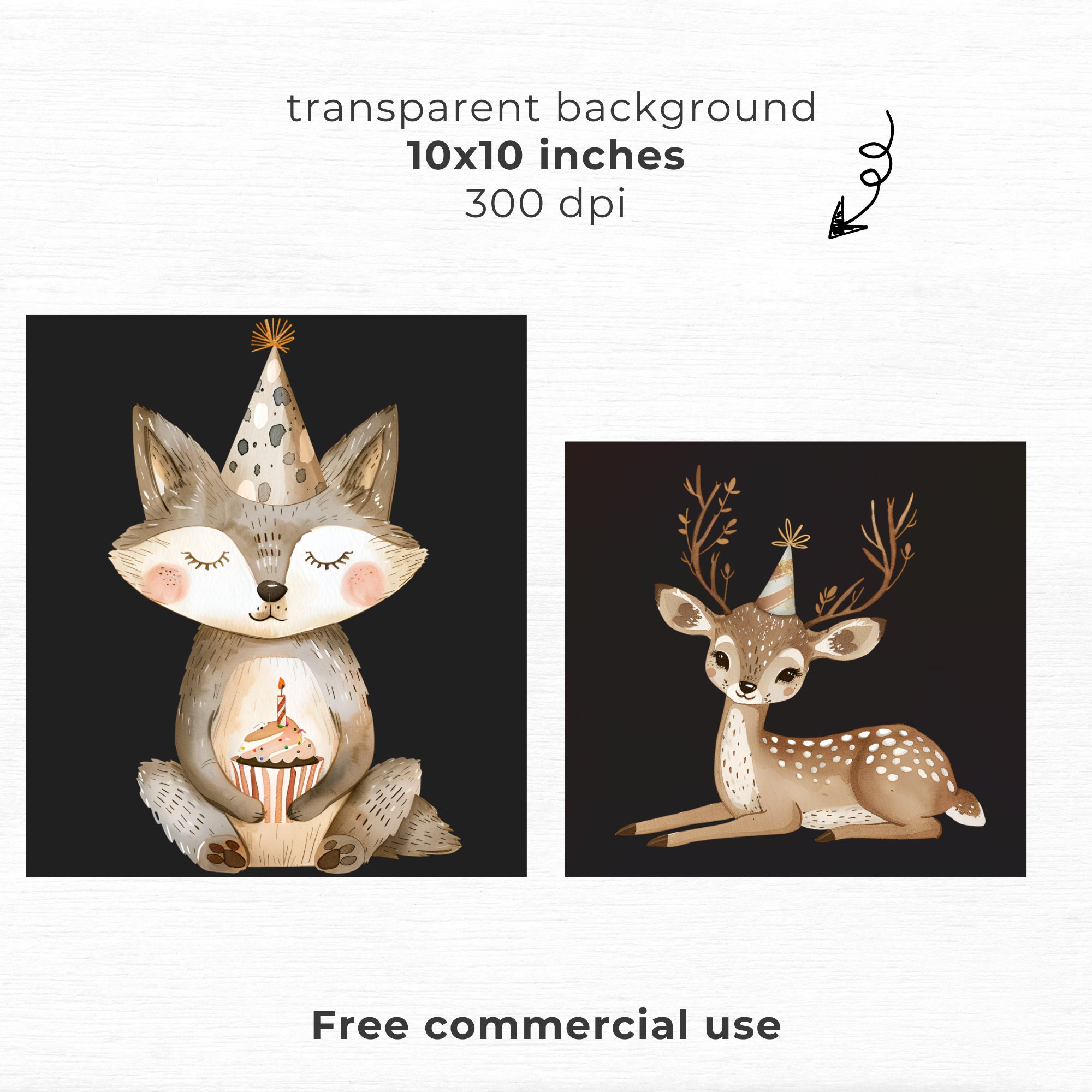 Woodland Animals Clipart, Party Animal Clipart, Woodland Birthday ...