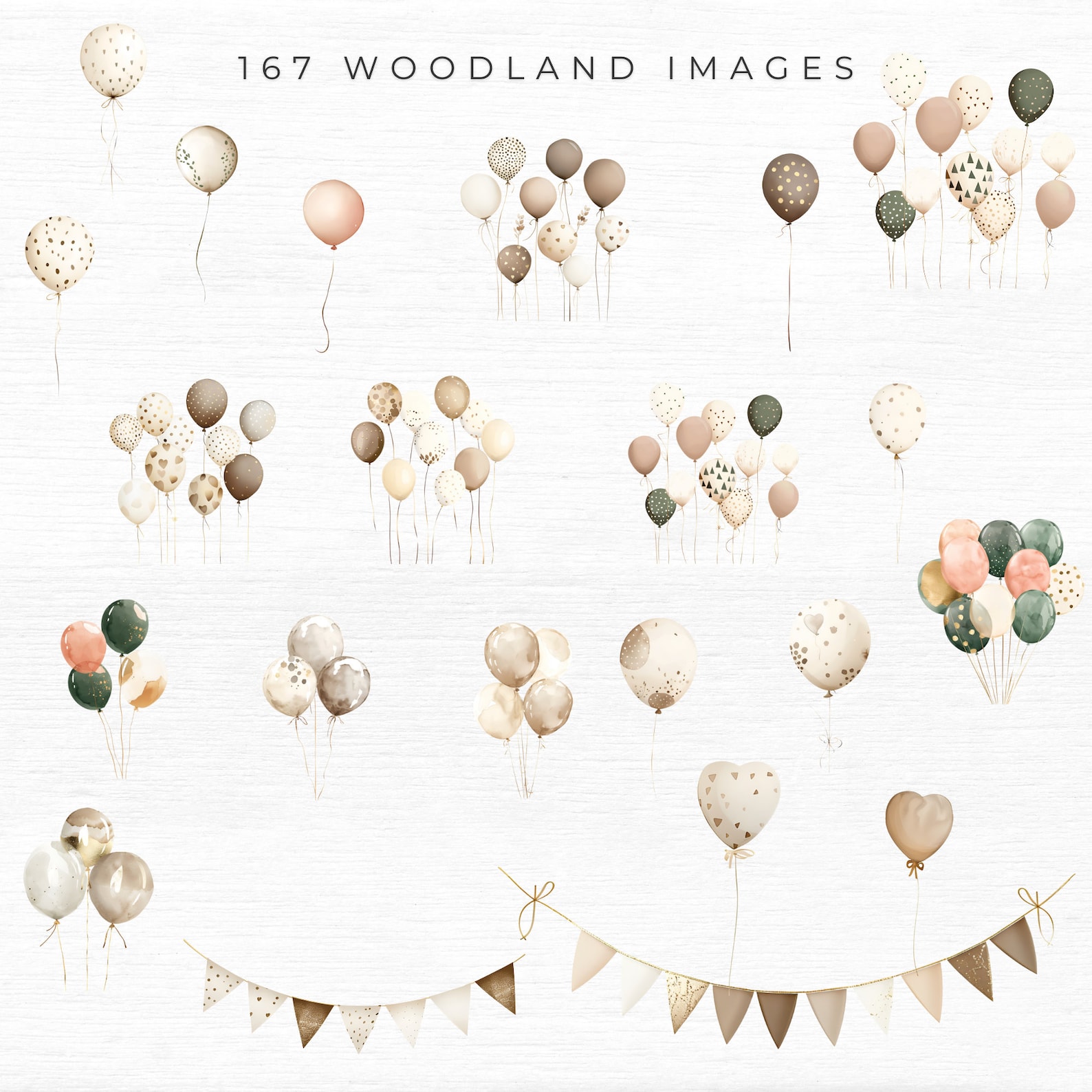 167 Woodland Animals Clipart, Woodland Nursery, Boho Woodland ...