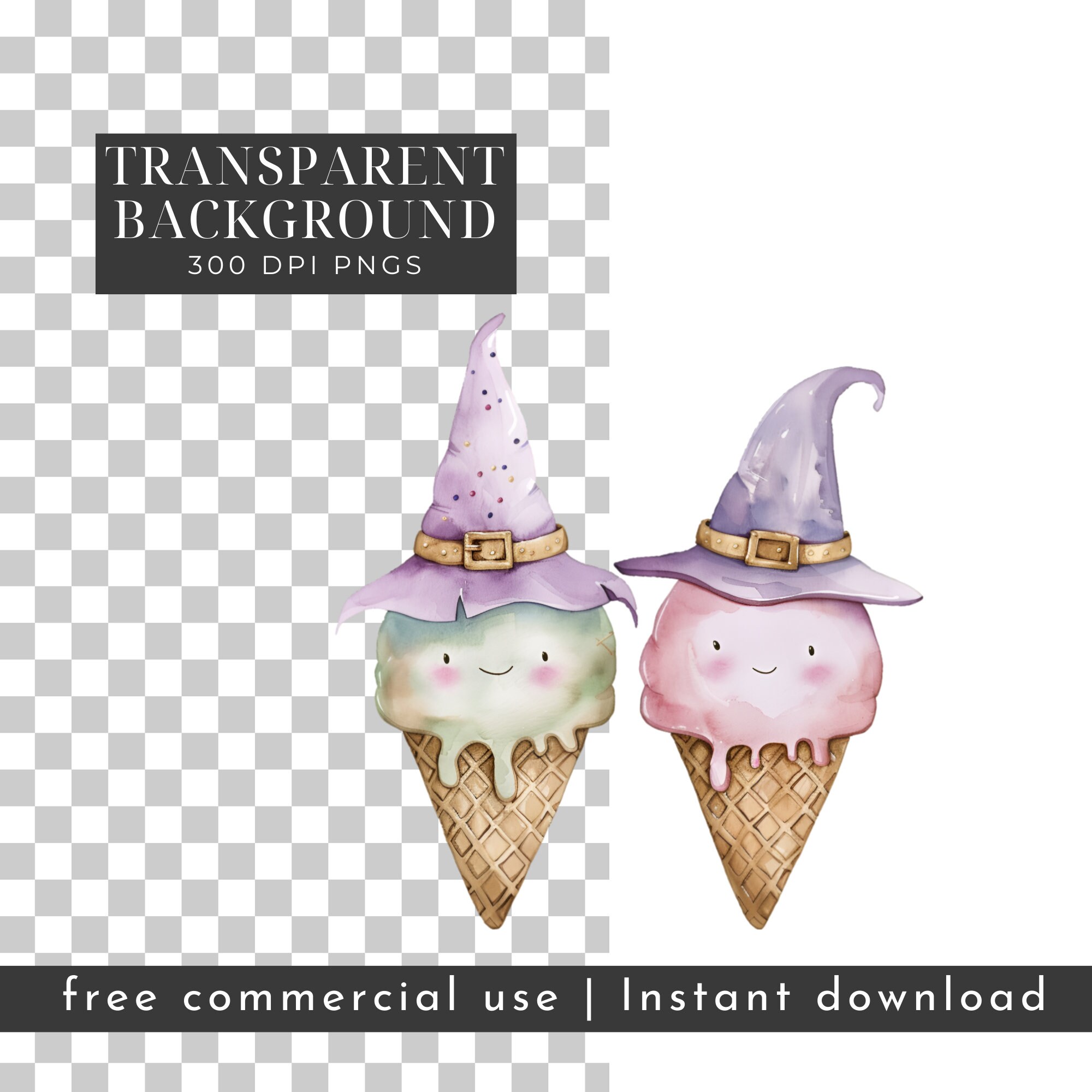 Ice Cream Clipart, Witch and Wizard PNG, Summer Sweet Treats, Wizard ...