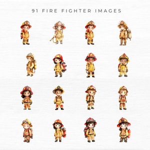 Watercolor Firefighter Clipart, Fire Department Clipart PNG, Fire ...