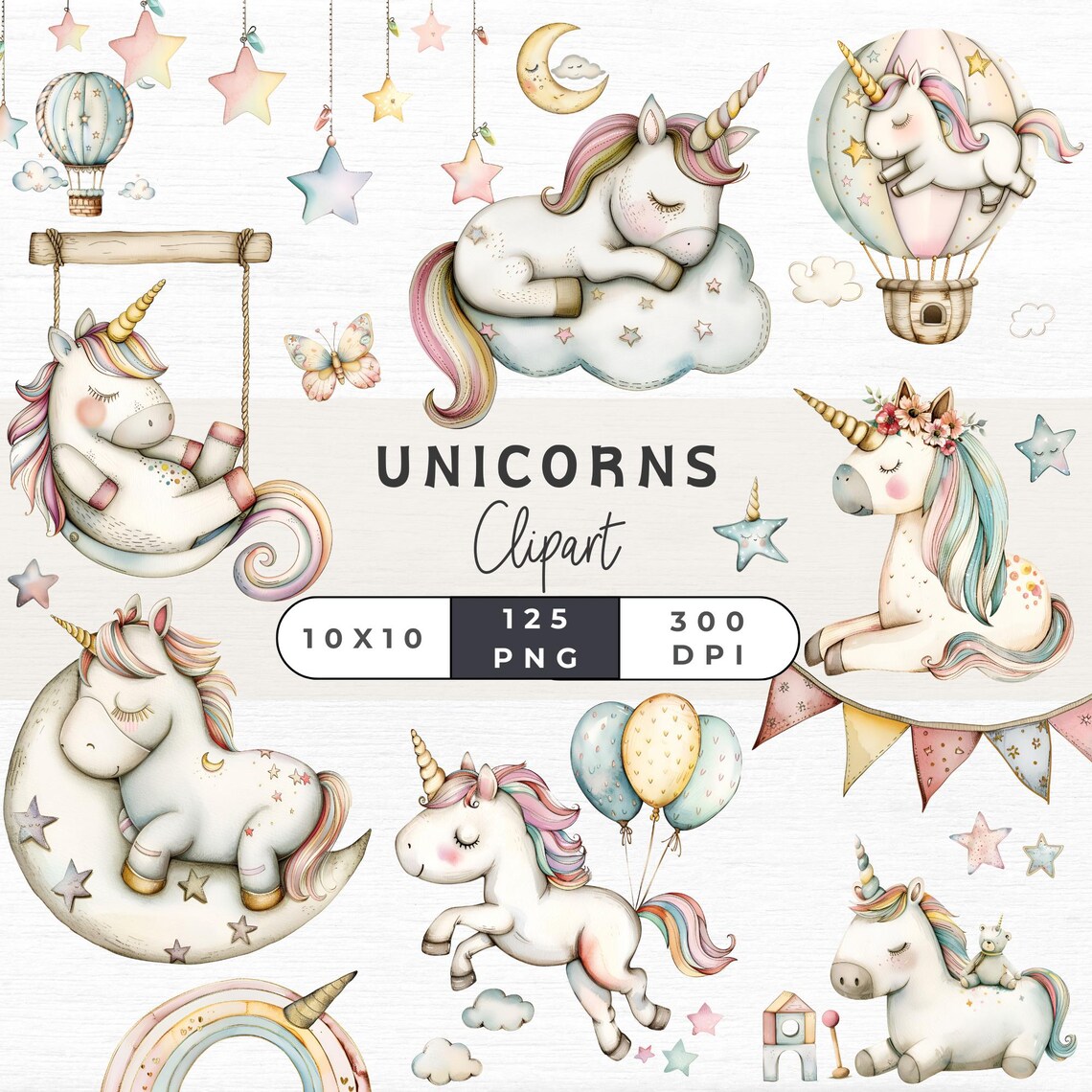 Cute Unicorn Clipart, Baby Unicorn Clipart, Unicorn Png, Rainbow ...