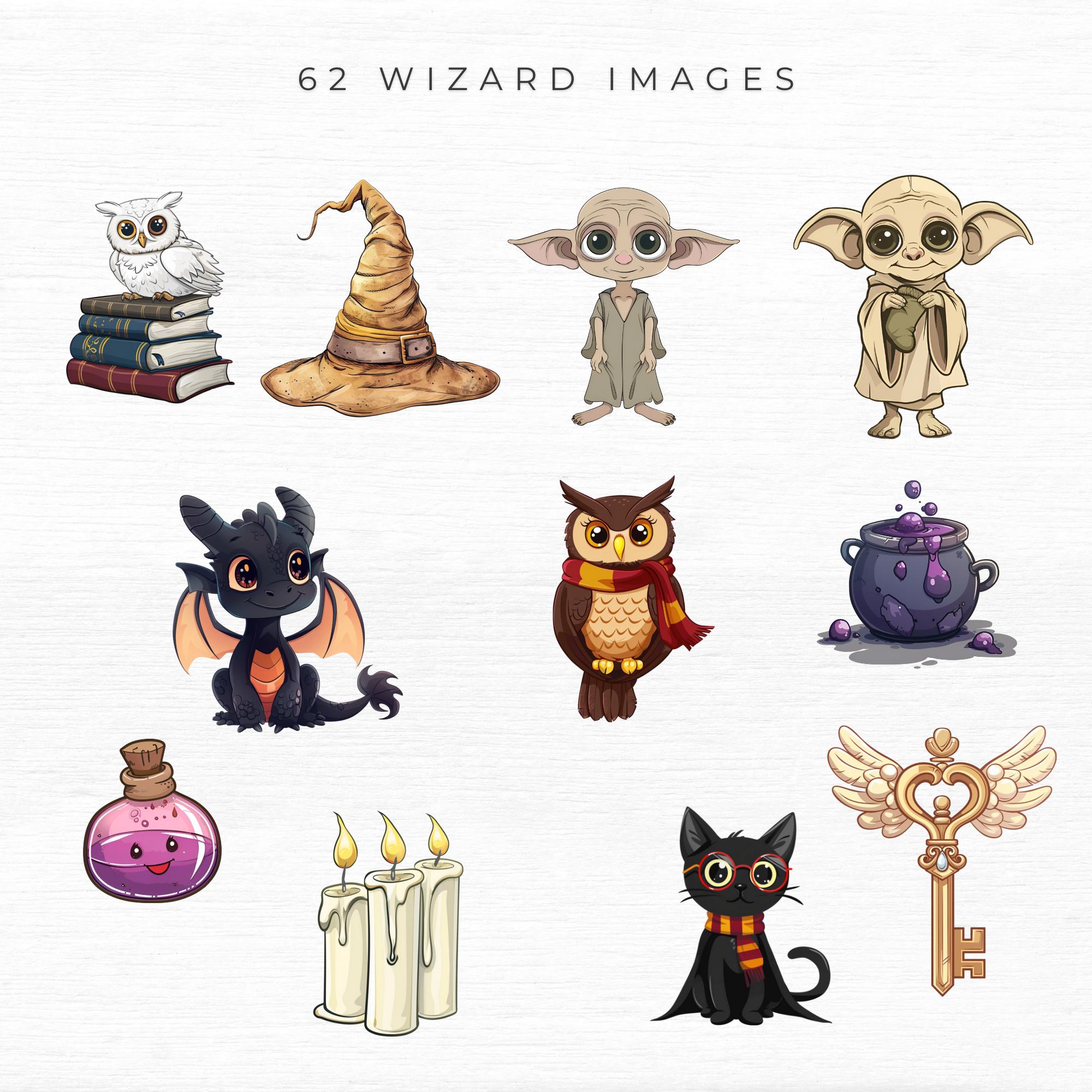 Wizard School Clipart Pack, Magic School PNG, Commercial Use, Wand ...